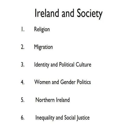 Ireland and Society, Lecture Four: Women and Gender Politics | PPT