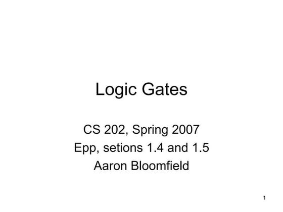 Logic gates ppt | PPTX