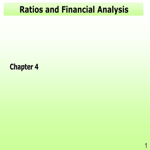 Publication about Ratios and Financial Analysis | PPT