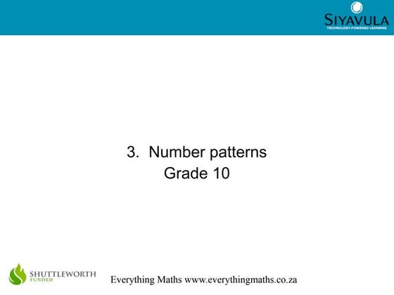 Grade 10 Math Module 1 searching for patterns, sequence and series ...