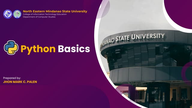 Introduction to Python Programming Basics | PDF Introduction to Python Programming Basics | PDF