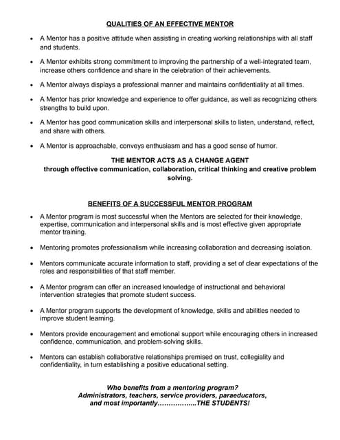 Basic principles of mentoring | PPT