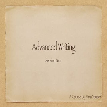 Advanced Writing - Session Four | PPT