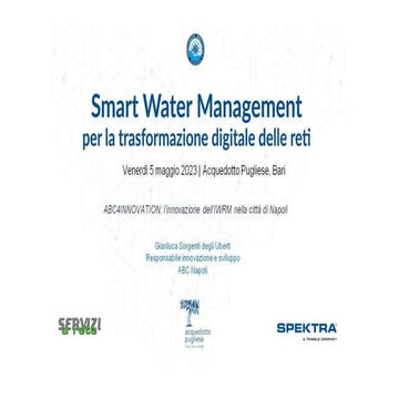 Smart Water Management per la trasformazione digitale delle reti ...
