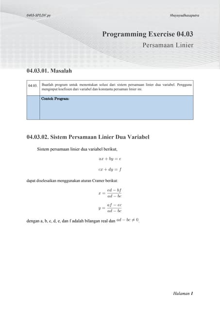 02.14. Luas Segitiga Menggunakan Bahasa Pemrograman Python | PDF