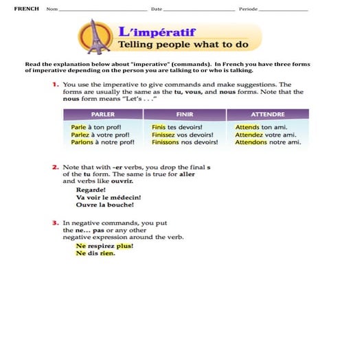 04082013 french students-sheets | PDF