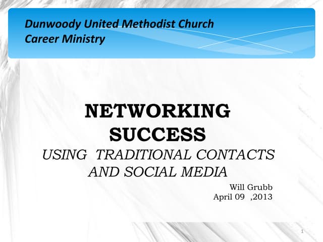 Networking for Career Success | PPTX