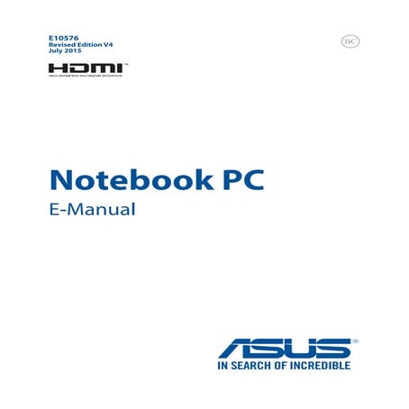 ASUS X555LA Manual PDF (English) / User Guide | PDF