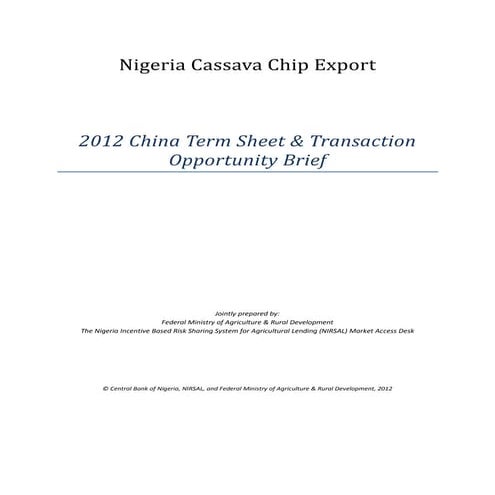 Nigeria cassava export | PDF