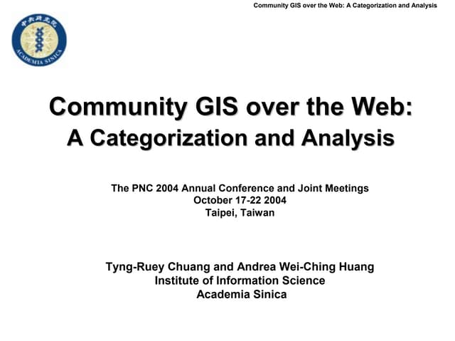 Overview of the Community-Based Mapping Survey | PPTX