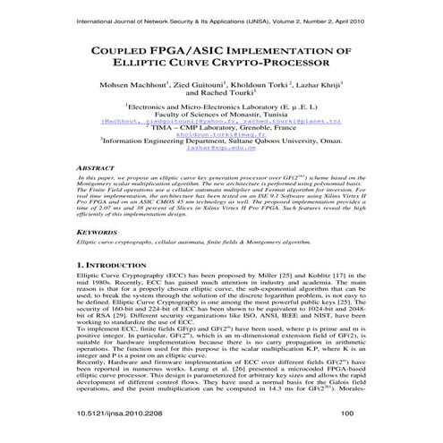 Coupled Fpgaasic Implementation Of Elliptic Curve Crypto Processor Pdf 