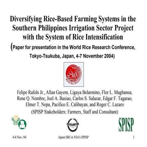 0410 Diversifying Rice-Based Farming Systems in the Southern ...