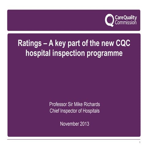 Mike Richards: Ratings in the hospital inspection programme | PDF