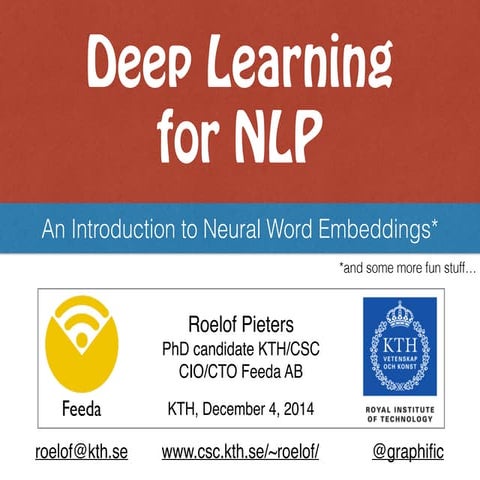 Deep Learning For Nlp An Introduction To Neural Word Embeddings Pdf Artificial Intelligence