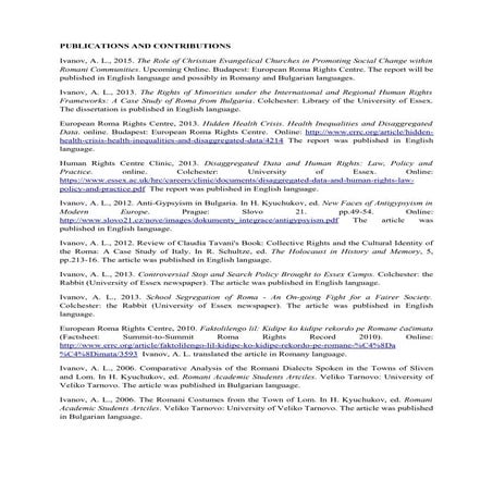 List of Publications and Contributions | PDF