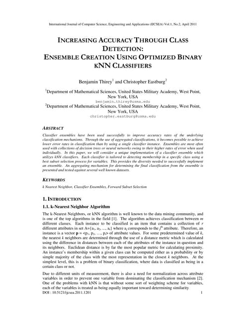 Increasing Accuracy Through Class Detection Ensemble Creation Using