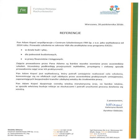 referencje od FRR | PDF