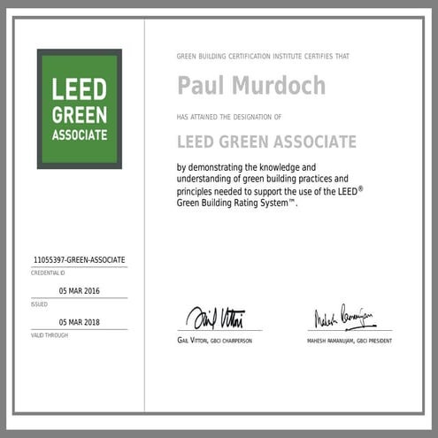 Paul-LEED Green Associate | PDF