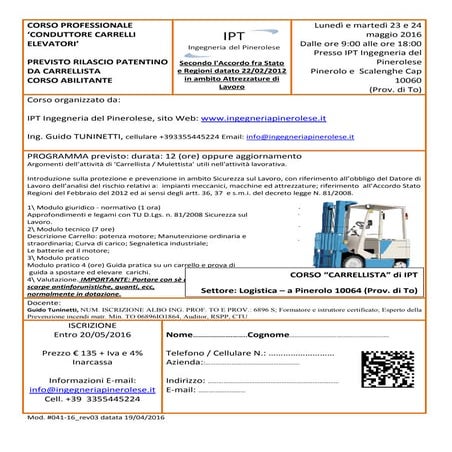 Corso carrellisti | PDF