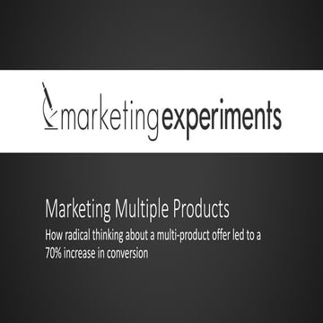 Marketing Multiple Products: How radical thinking about a multi-product ...