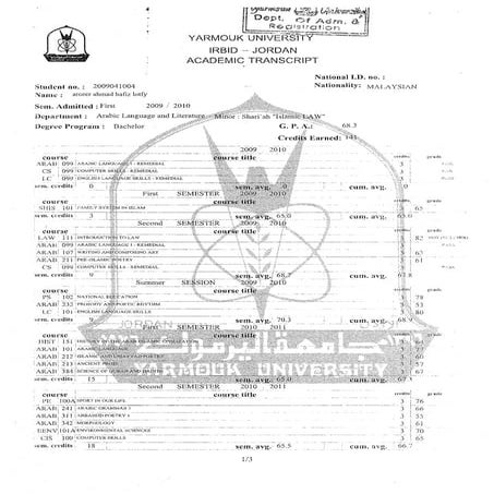 academic transcript [arab] | PDF