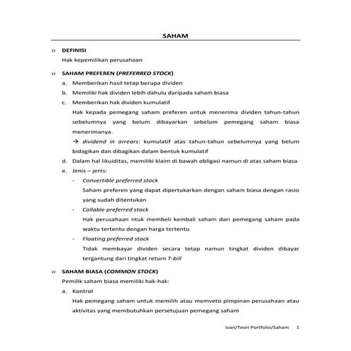 Saham | PDF
