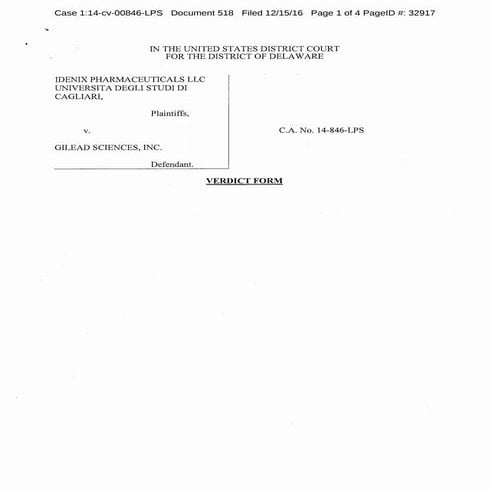 Gilead Jury Verdict | PDF