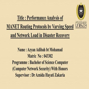 Performance Analysis Of Routing Protocol In Manet Ppt