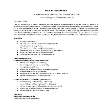 Paul Wood CV | DOCX