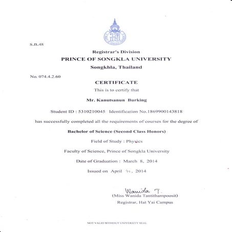 B.Sc.Certification of Degree Completed_high resolution | PDF
