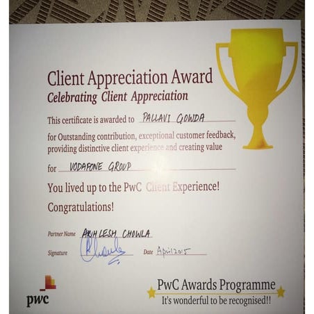 Vodafone Client Appreciation Award | PDF