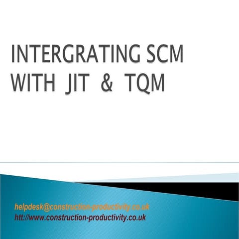 045 integrating scm with jit and tqm | PPT