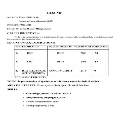 Sumit Kumar RESUME | DOCX