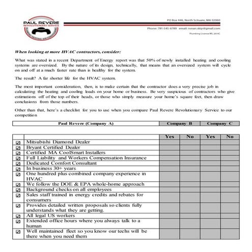 Quality Installation Check list | PDF