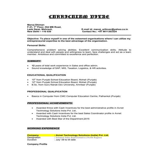 Manoj_CV | DOC