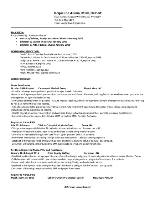 Nurse resume-2015 | PDF