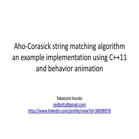 Aho Corasick String Matching Algorithm Pptx Programming Languages