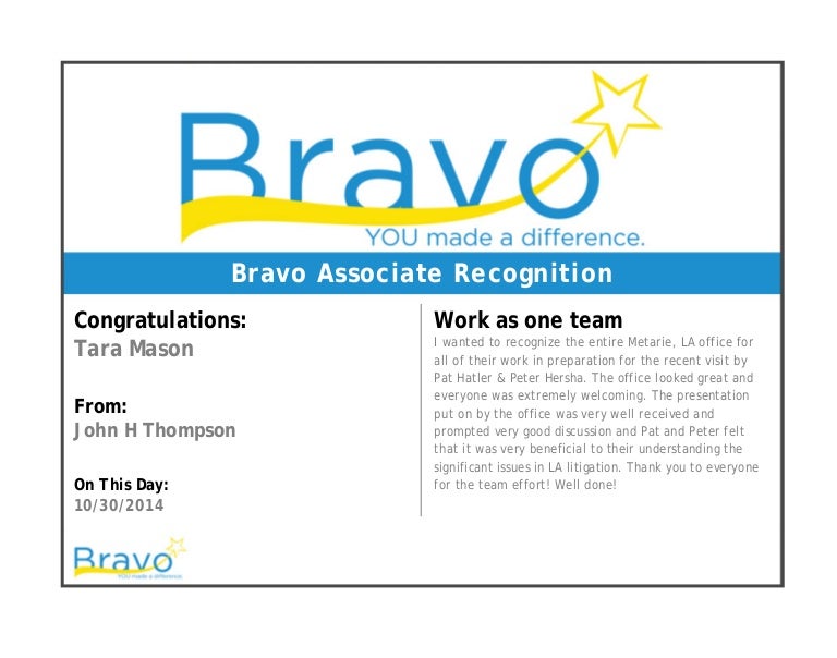 2014-10-30 Bravo Recognition
