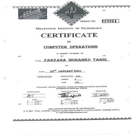 Certificate in Computer Operations | PDF