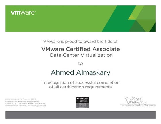 VMWare Assosiate certificate | PDF