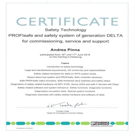 certificato profisafe | PDF