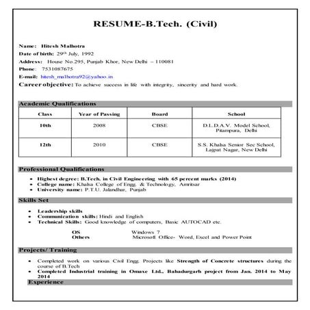 Sample Resumes | DOCX
