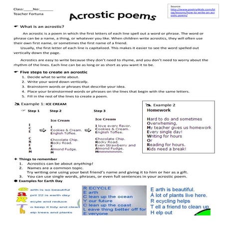 04 acrostic poems earth day | PDF
