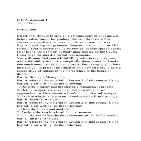 [04] Assignment 4Top of FormInstructionsDirections Be s.docx