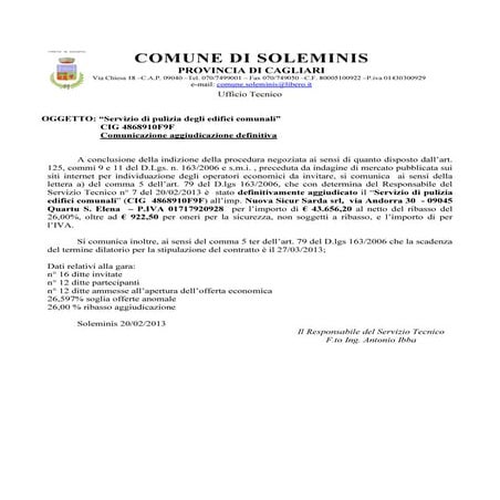 04 avviso aggiudicazione-definitiva-servizio-pulizie | PDF