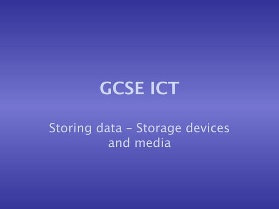 Presentation on storage devices | PPT
