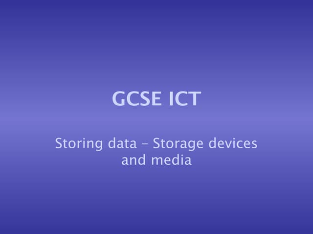 Storage devices | PPTX