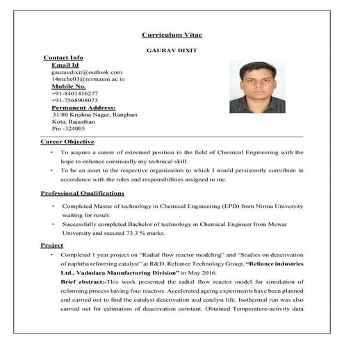 RESUME GAURAV DIXIT | PDF