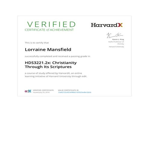 HarvardX HDS3221.2x Certificate edX | PDF