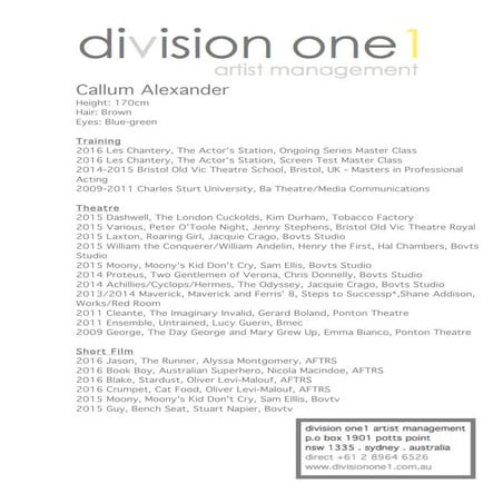 Callum Alexander Resume | PDF